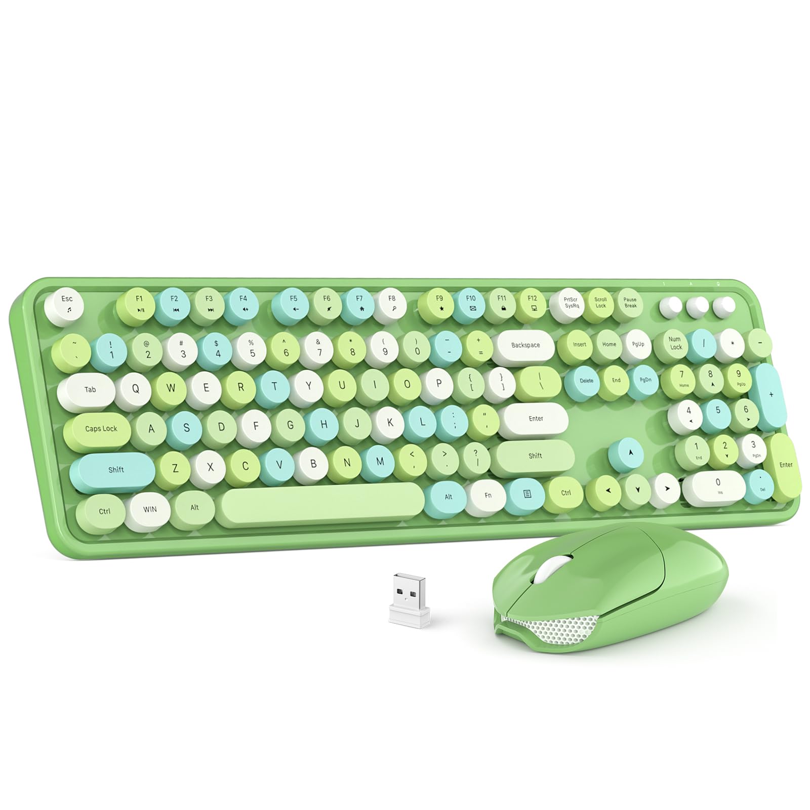 Amazon.com: Wireless Keyboard and Mouse Combo, MOWUX Colorful Computer ...