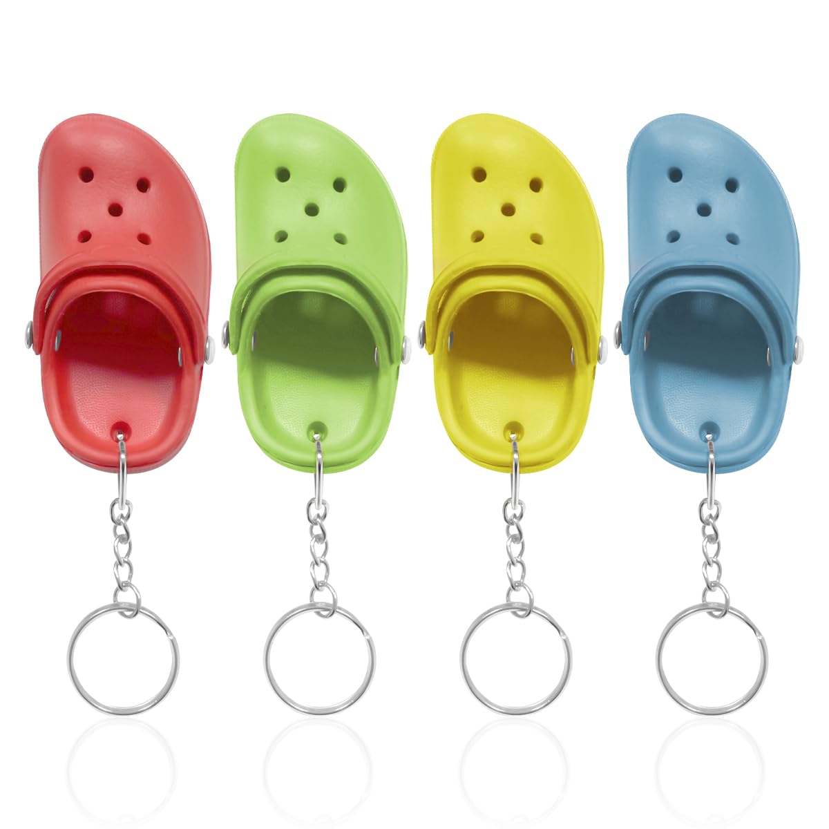 WELANE Cute Keychain, 4 PCS Mini Croc Keychain for Party Favors ...