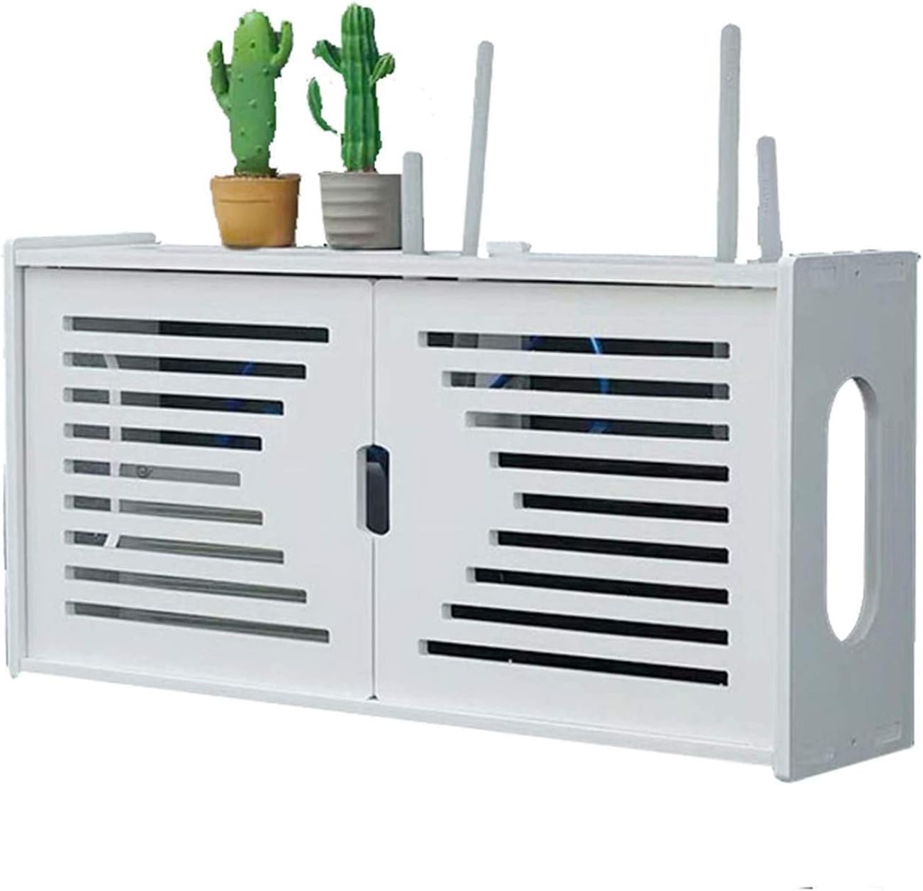 MNBVH Router-Wandregal, weiß, Aufbewahrungsbox für WLAN-Router, TV ...