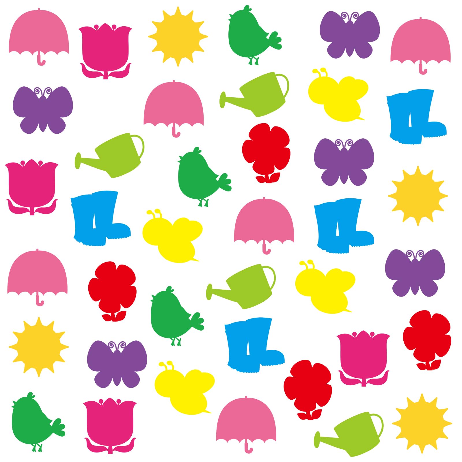Geyee 108 Pcs Spring Paper Flower Cutouts Spring Bulletin Board ...