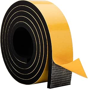 Neoprene Foam Weather Stripping, 2 Inch Wide X 3/8 Inch Thick, Door Jamb Seal Strip with ...