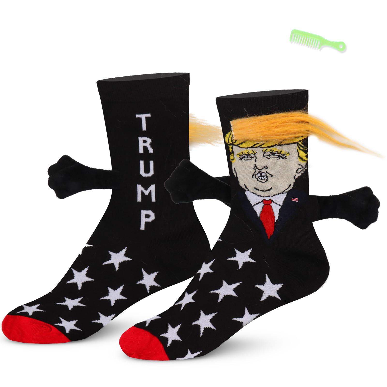 Amazon.com: Habbiful Funny Trump Magnetic Socks Black Holding Hands ...
