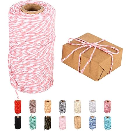 Amazon.com: Twine String,328 Feet White Pink Twine Bakers String Craft ...