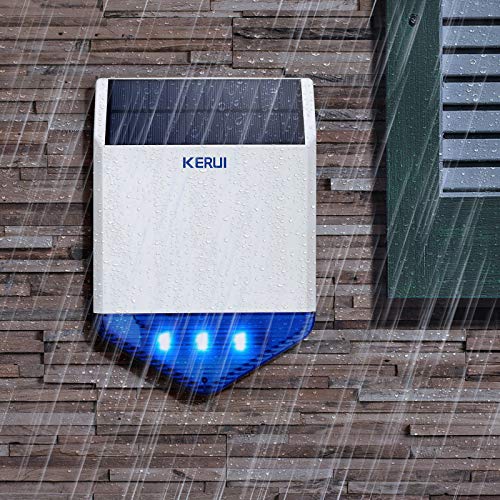 KERUI 433MHz Wireless Waterproof Solar Powered External Outdoor Strobe ...