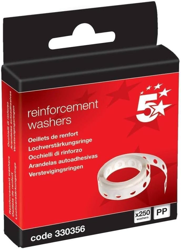 Amazon.com : 5 Star Vinyl Reinforcement Washers [Box 250] : Office Products