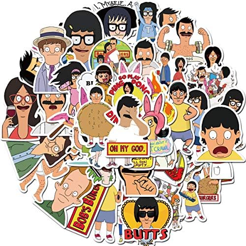 Amazon.com: Bob's Burger Stickers 100pcs Funny Cartoon Waterproof ...