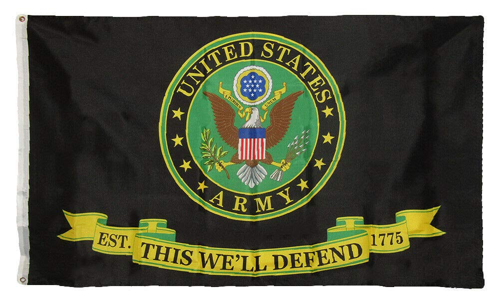 Amazon.com : Trade Winds 3x5 U.S. Army Flag This We'll Defend Black ...