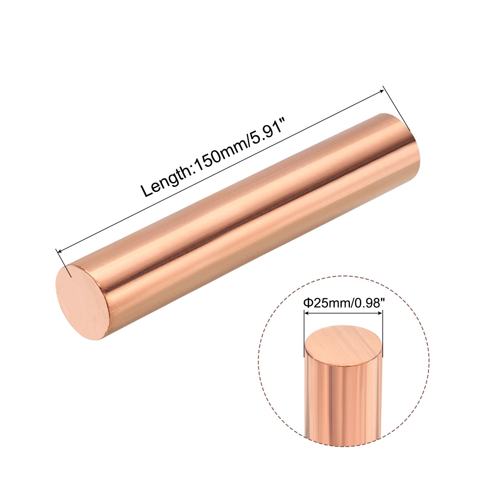 Copper Garden Rods 5-Pack 3mm Copper Rods - 300mm Length (11.8") Pure ...