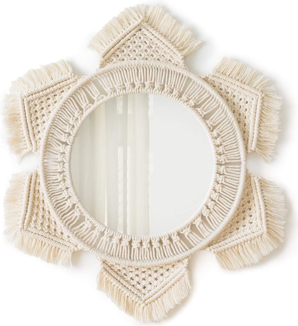 Amazon.com: Mkono Mini Round Wall Mirror with Macrame Fringe Set of 3 ...
