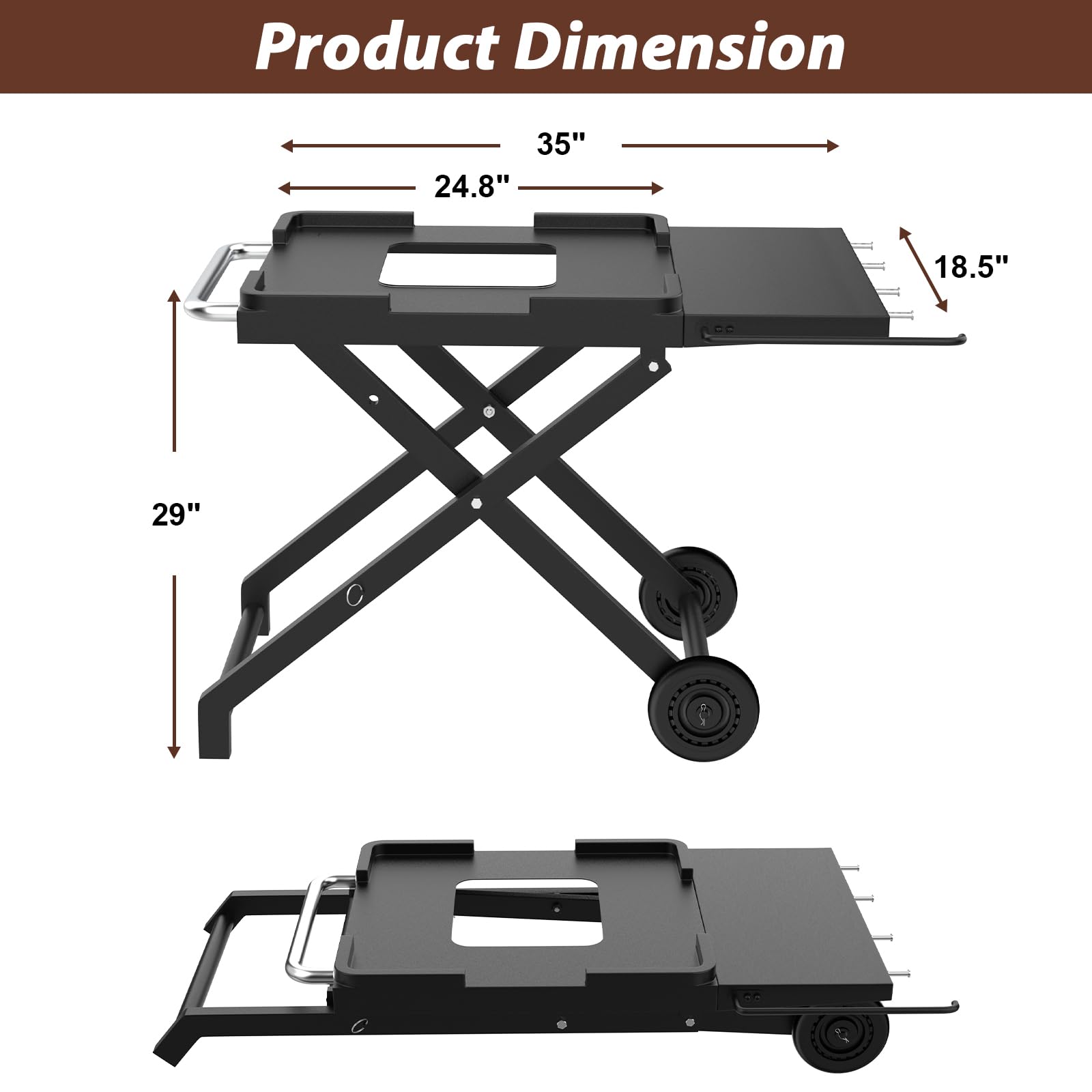 Snapklik.com : BMMXBI Folding Grill Stand For Ninja Woodfire Outdoor ...