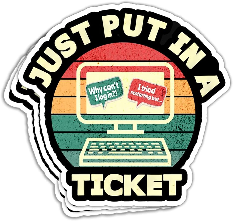Amazon.com: JEFARIK (3 Pcs) Just Put In A Ticket Sticker Funny Help ...