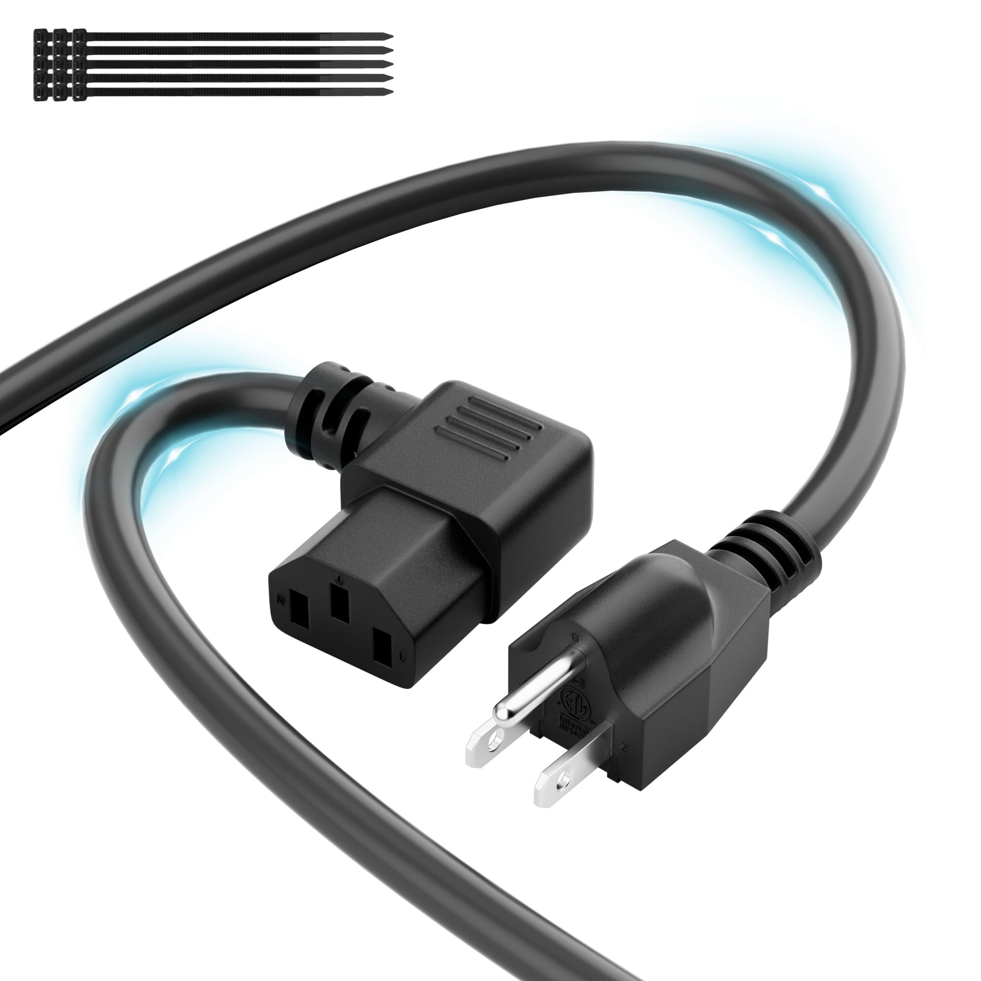 Amazon.com: Elecan 3-Prong Straight to 90 Degree Angled Plug ...