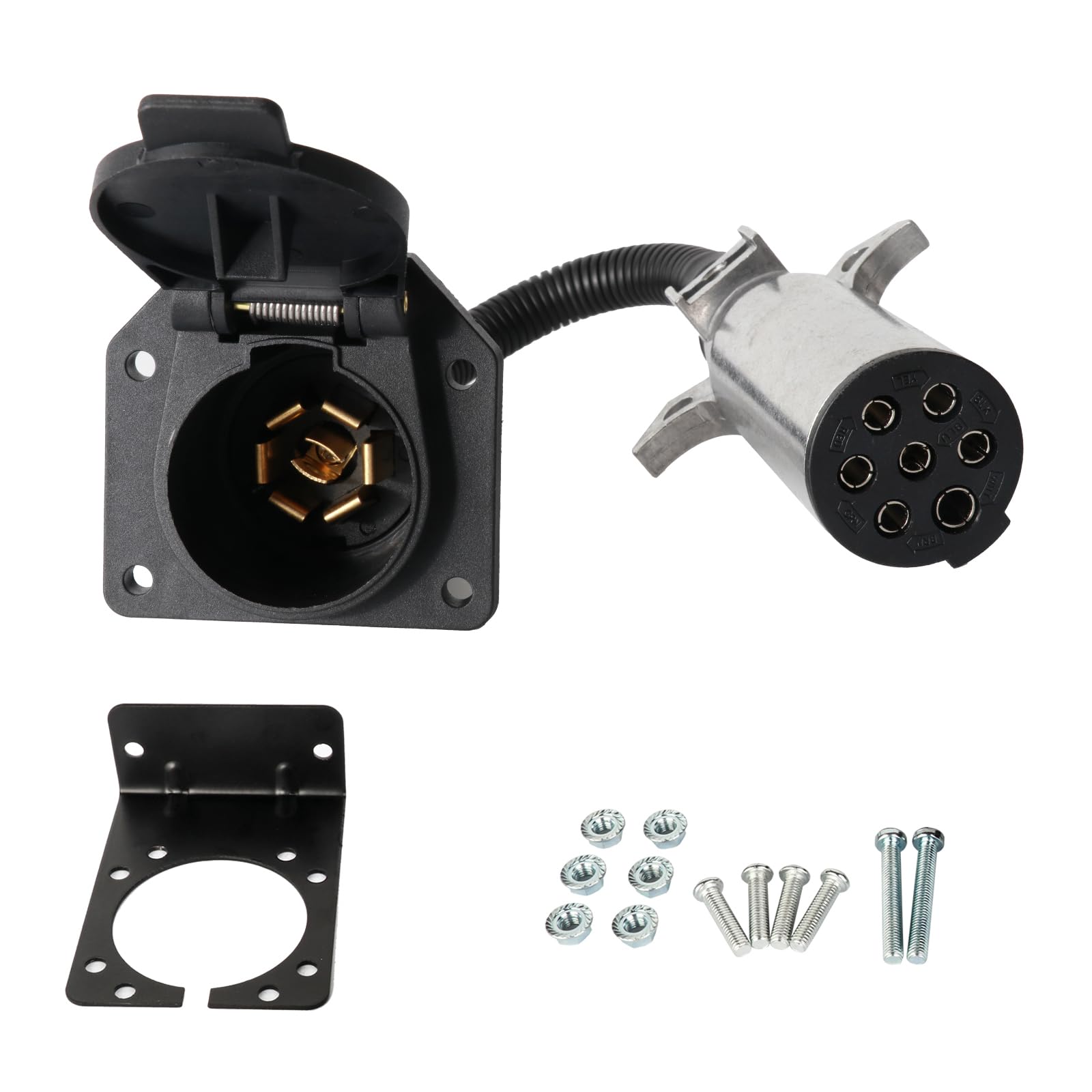 7 Pin Trailer Plug Agrieyes 7-to-6 Pin Trailer Adapter - 10ft Coiled RV ...