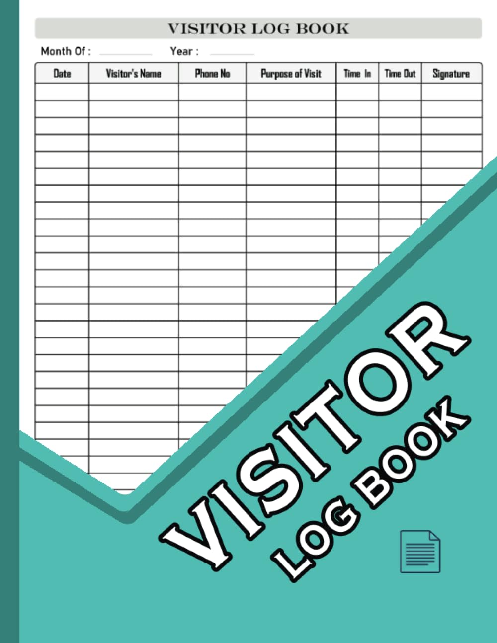 Visitor Log Book: Simple Visitors Register Sign in and Out | Log Book ...