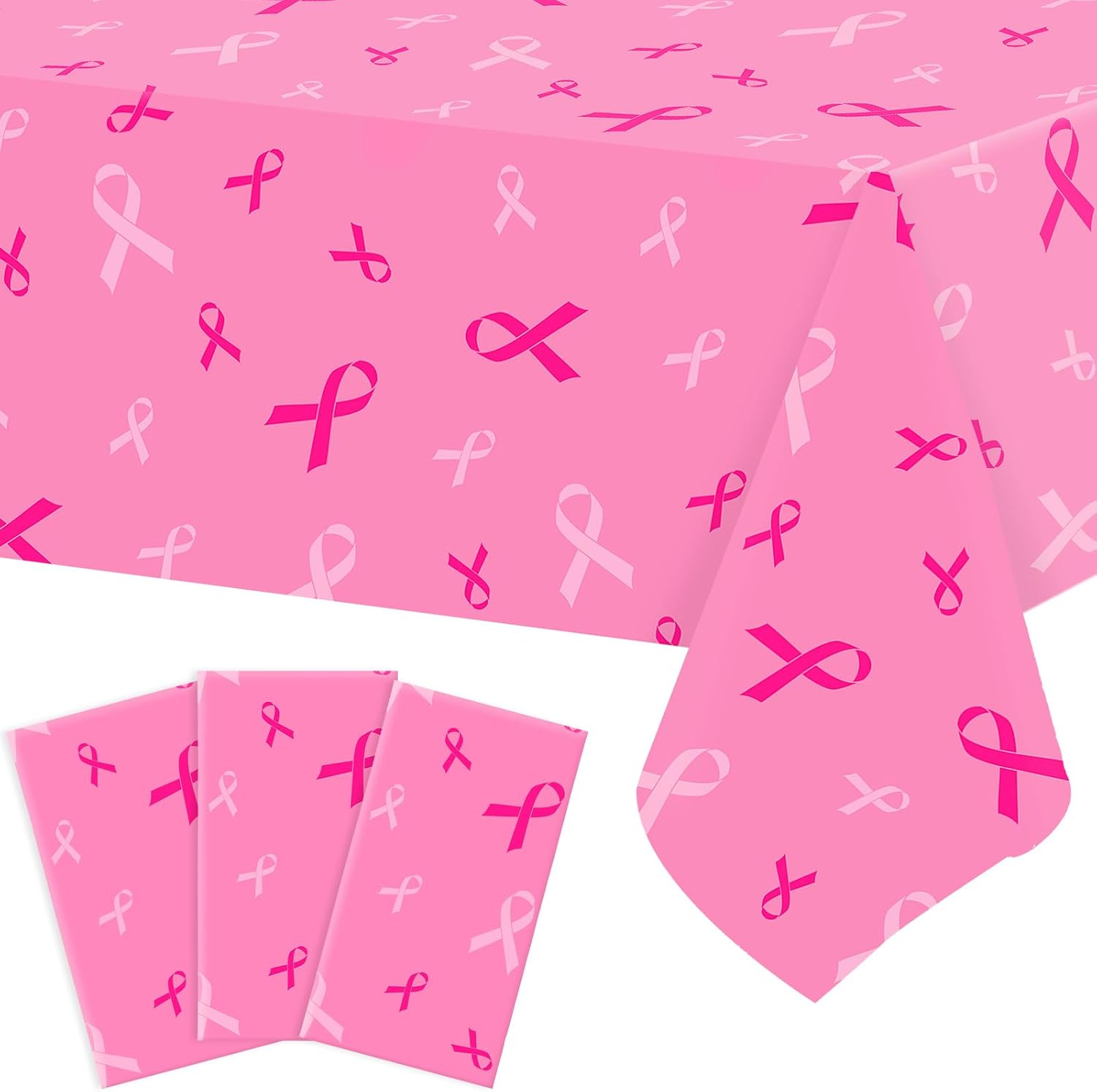 Amazon.com: Mixweer 3 Pieces Breast Cancer Awareness Tablecloth Pink ...