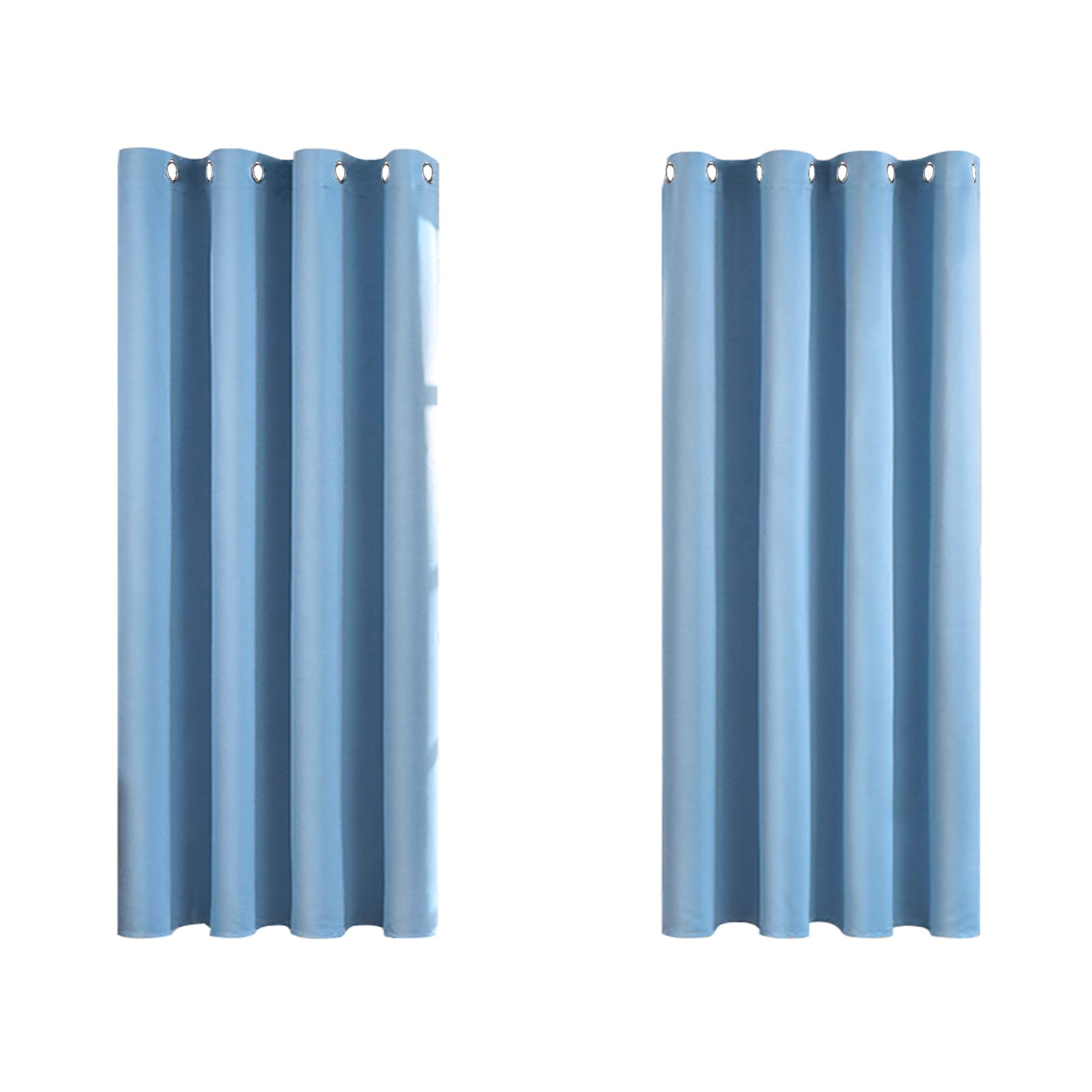 MRTREES Blue Curtains For Bedroom 66 Drop 2 Panels Eyelet Thermal ...