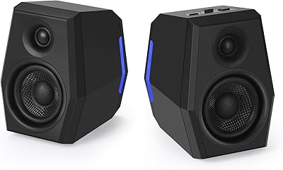 Amazon.com: Sanyun SW208 3" Active Bluetooth 5.0 Bookshelf Speakers – 60W Carbon Fiber Speaker ...