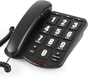 Sangyn Big Button Corded Phone for Seniors, Landline Phones with One Touch Dialing, Extra Loud ...