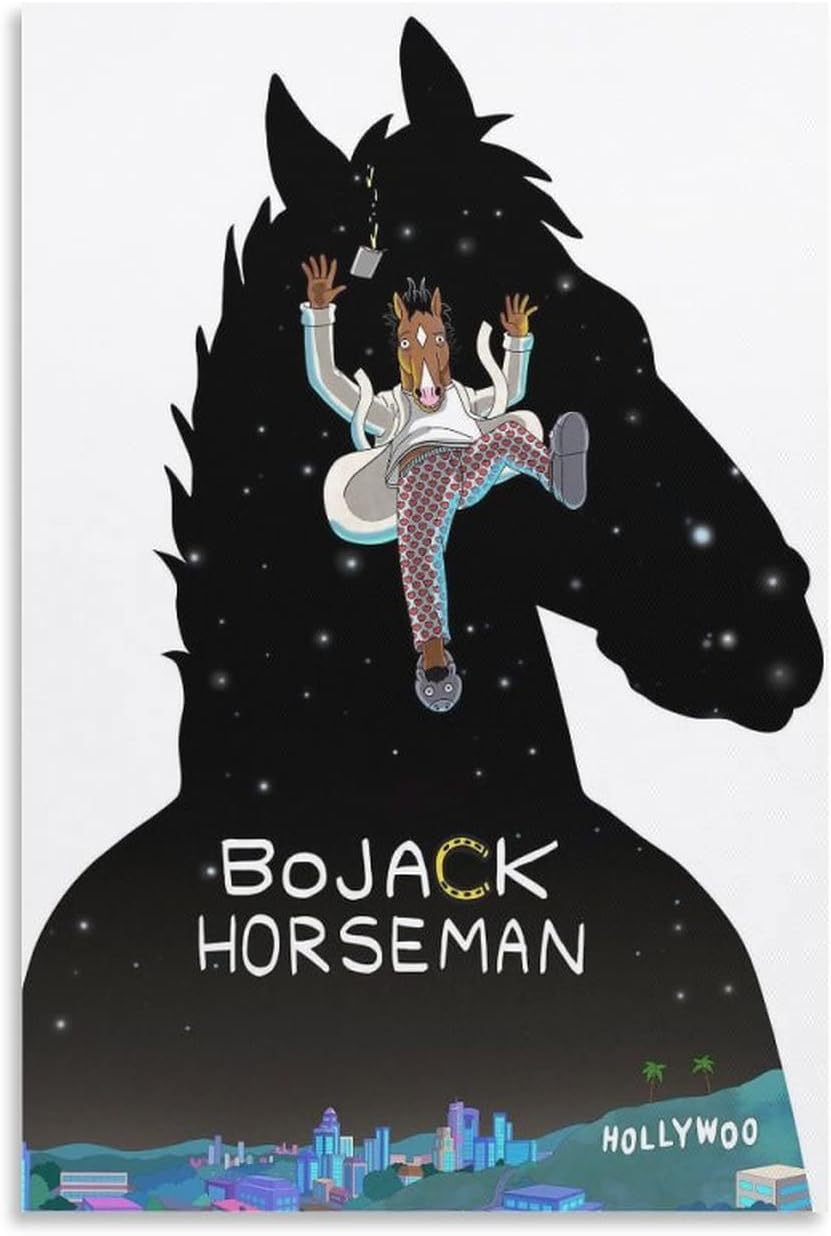 Amazon.com: Room Posters BoJack Horseman TV Animation Poster Abstract Poster Minimalist Decor ...