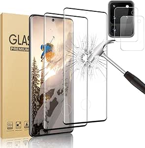 Amazon.com: [2+2 Pack ] Galaxy S20 Ultra Screen Protector Tempered Glass, with 2 Pack Camera ...