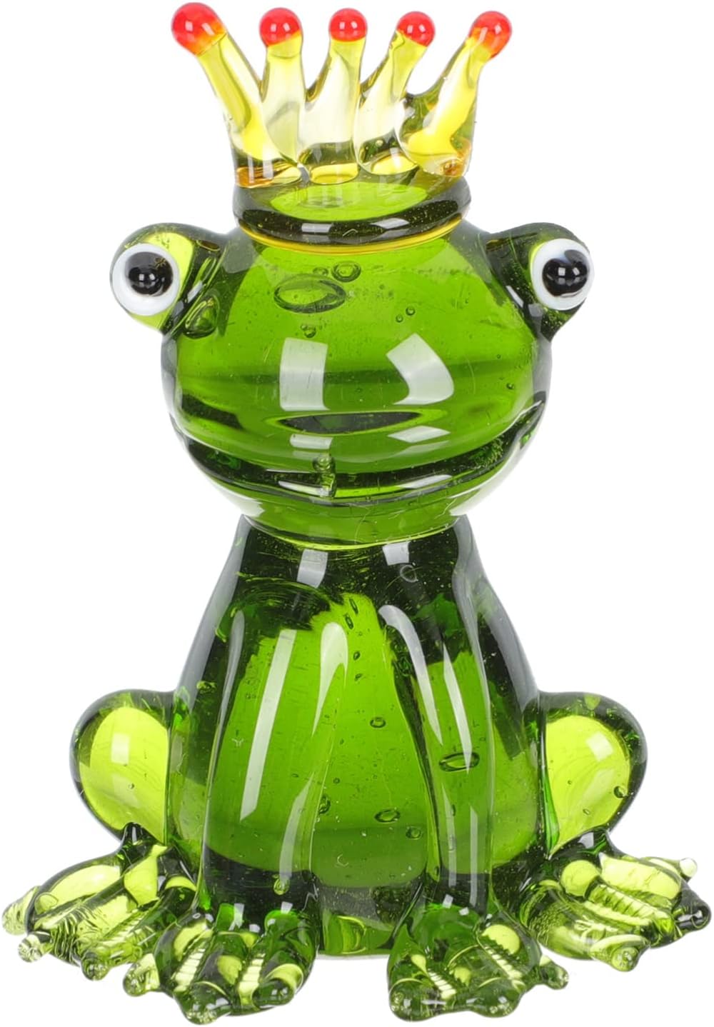 Amazon.com: Amosfun Green King Frog Small Crystal Frog Figurine Glass ...