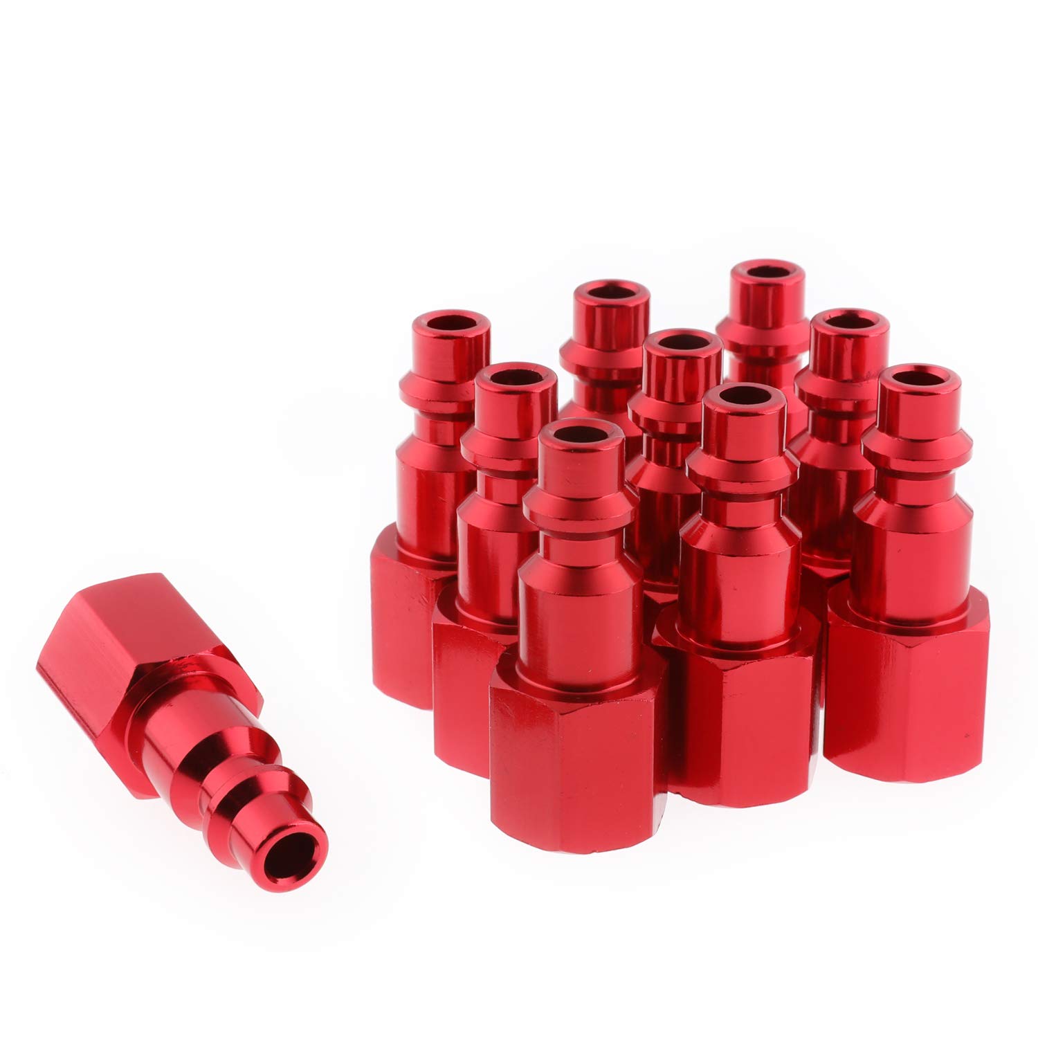 Snapklik.com : Color Fittings, 1/4FNPT Air Plug, I/M Type-Red, 10 ...