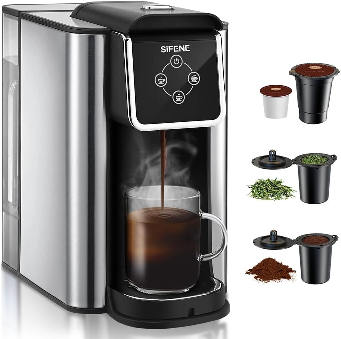 Amazon.com: SIFENE Single Serve Coffee Maker, 3-in-1 Quick Brew for ...
