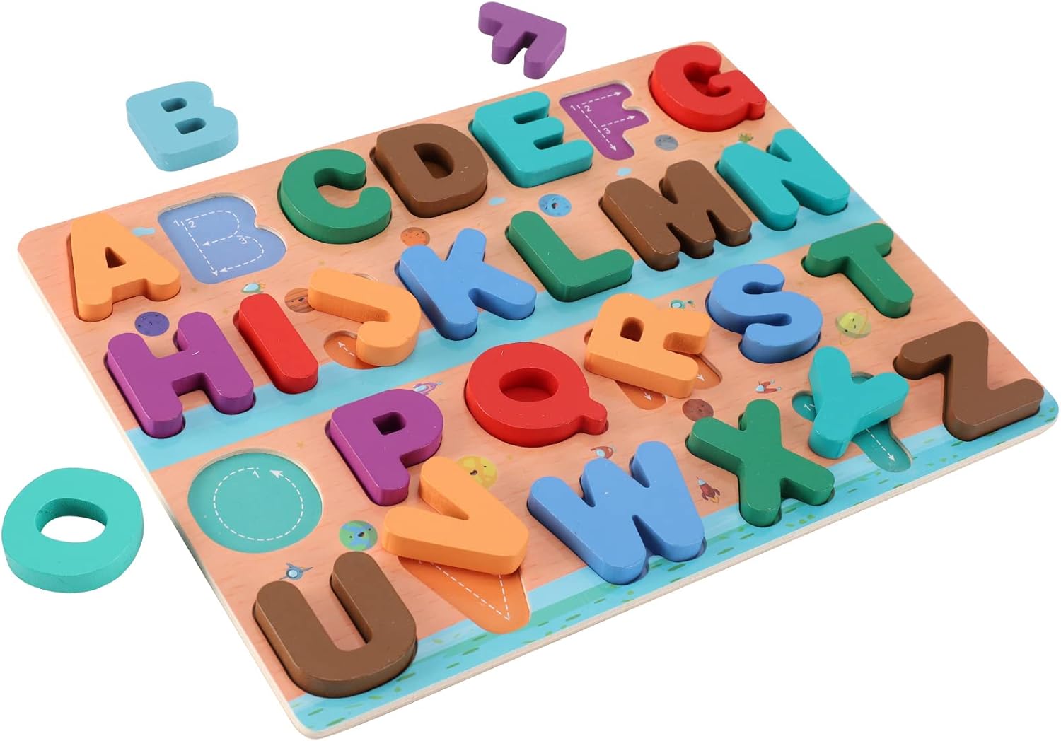 Amazon.com: Wooden Alphabet Puzzle, ABC Letter Puzzles Toys for ...