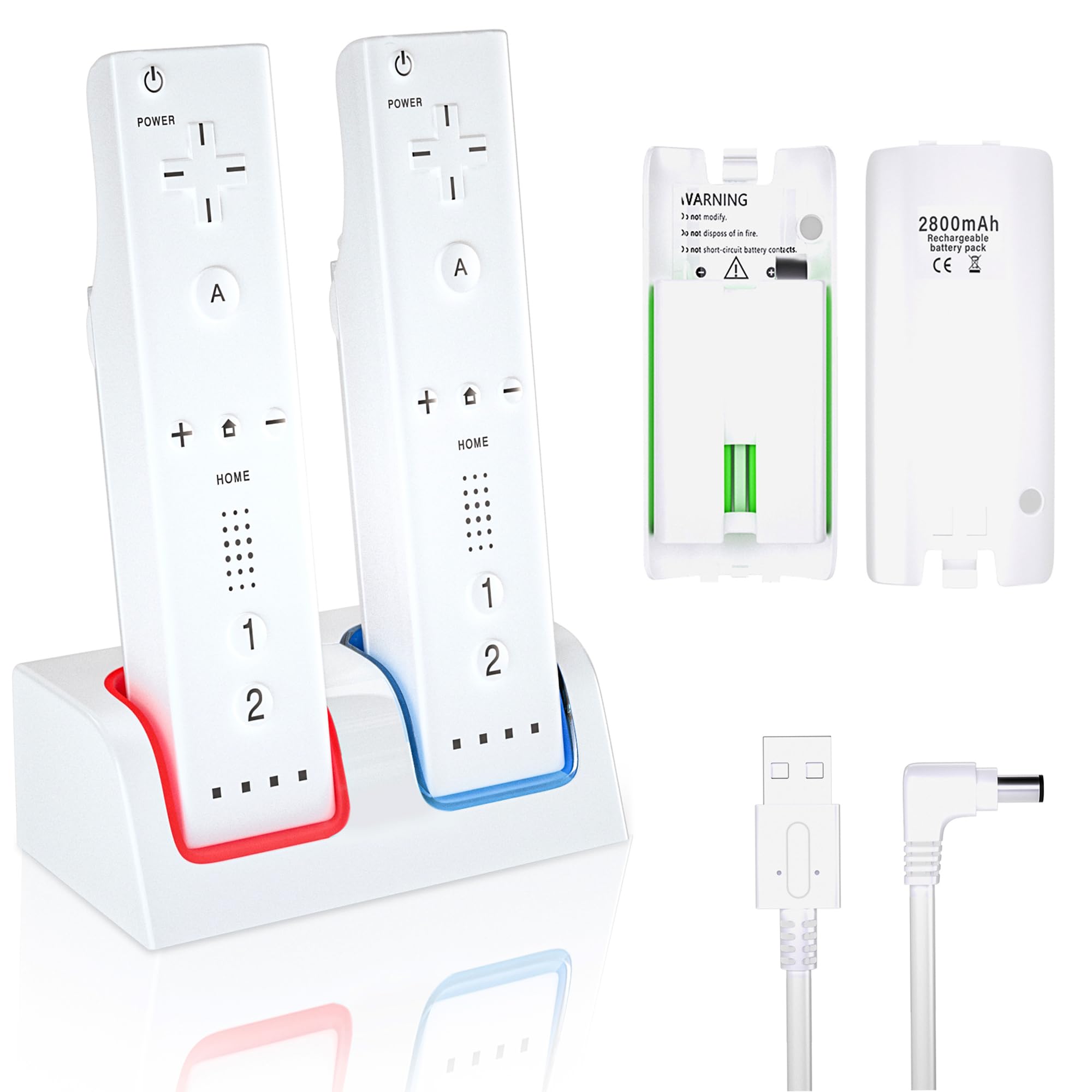 Amazon.com: Wii Remote Charger and Batteries Rechargeable - NATNO 2 ...