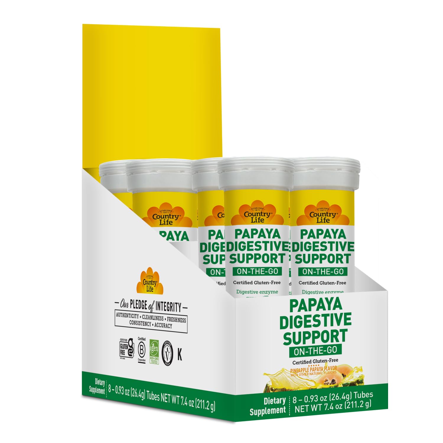 Snapklik.com : Country Life Chewable Papaya Digestive Enzyme 8 Pack ...