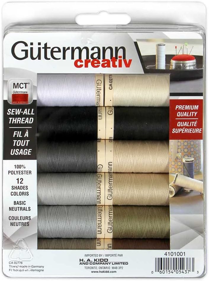 Gutermann 12 pc MCT Sew-All 100m Thread Set - Neutral Colours : Amazon ...