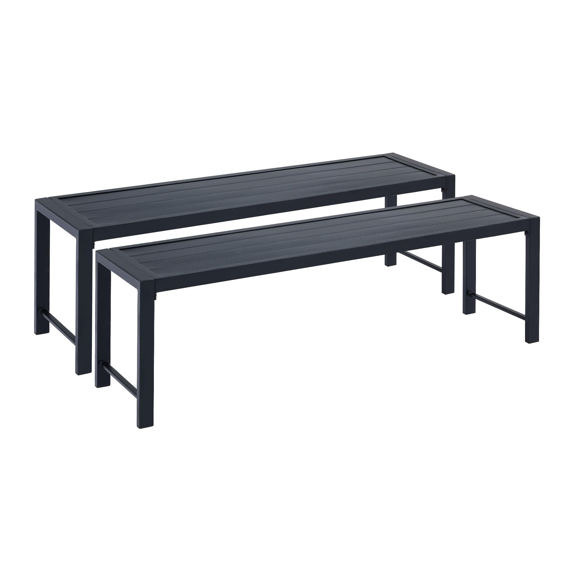 Amazon.com: VICLLAX 2 Pieces Outdoor Garden Backless Bench, 51.2" Metal ...