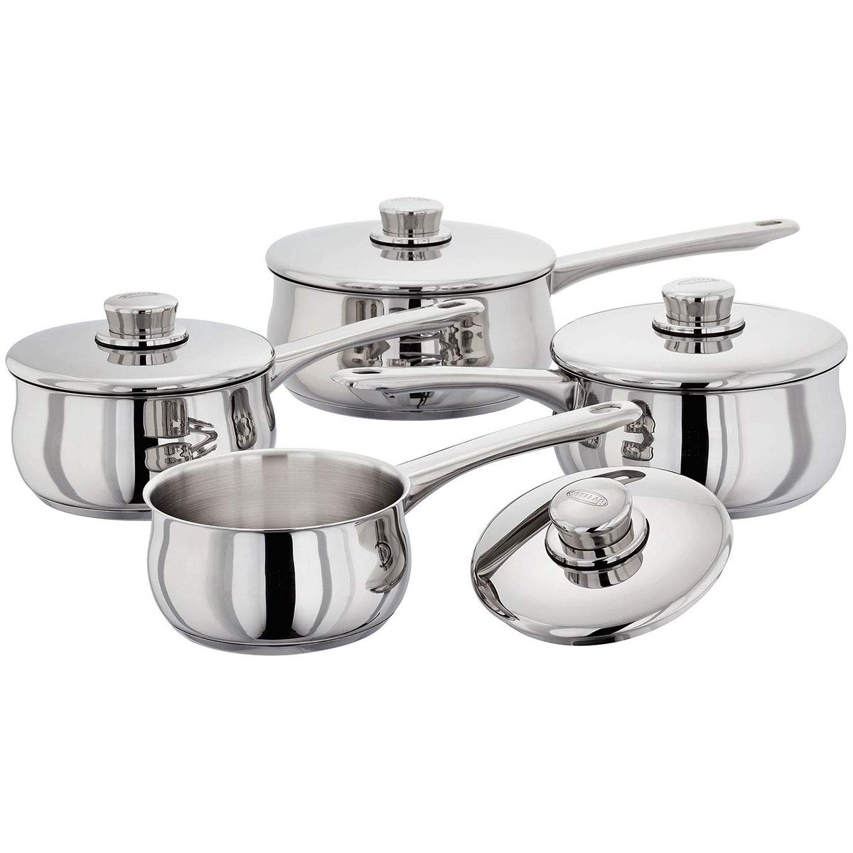 Stellar 1000 S1A4 Set of 4 Stainless Steel Pans 14cm, 16cm, 18cm & 20cm ...
