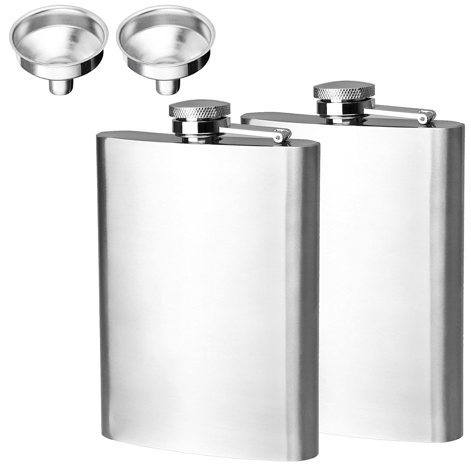 Portable Hip Flask Set of 2, 8 oz Alcohol Flasks with Hip Flask Funnel ...