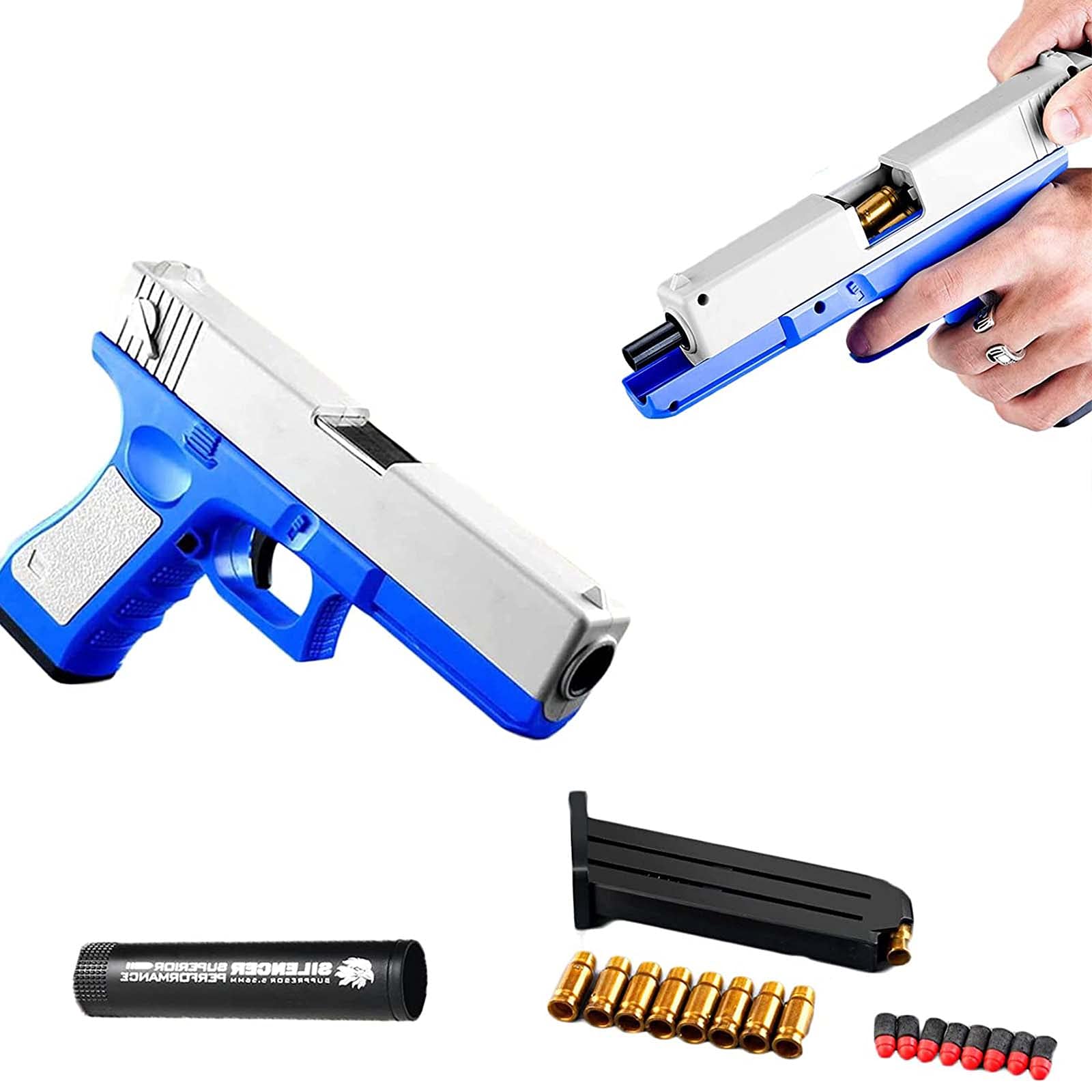 Buy Classic Glock & M1911 Soft Bullet Toy , 1: 1 Size Boys Toy s, Shell ...