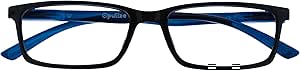 Opulize See Blue Light Blocking Reading Glasses Black Blue Arm Computer ...