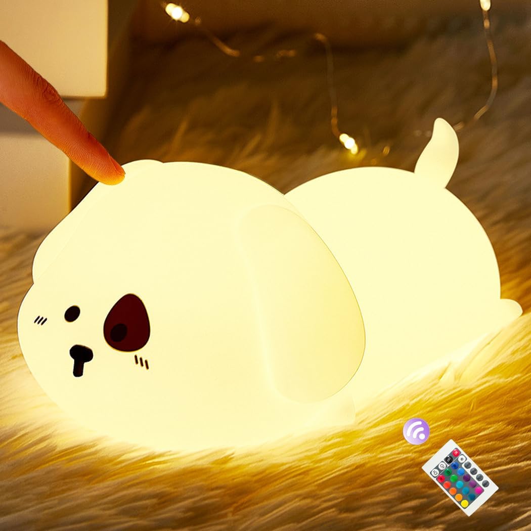 Amazon.com: Hasdlga Puppy Silicone Night Light,Timeable Cute Dog LED ...