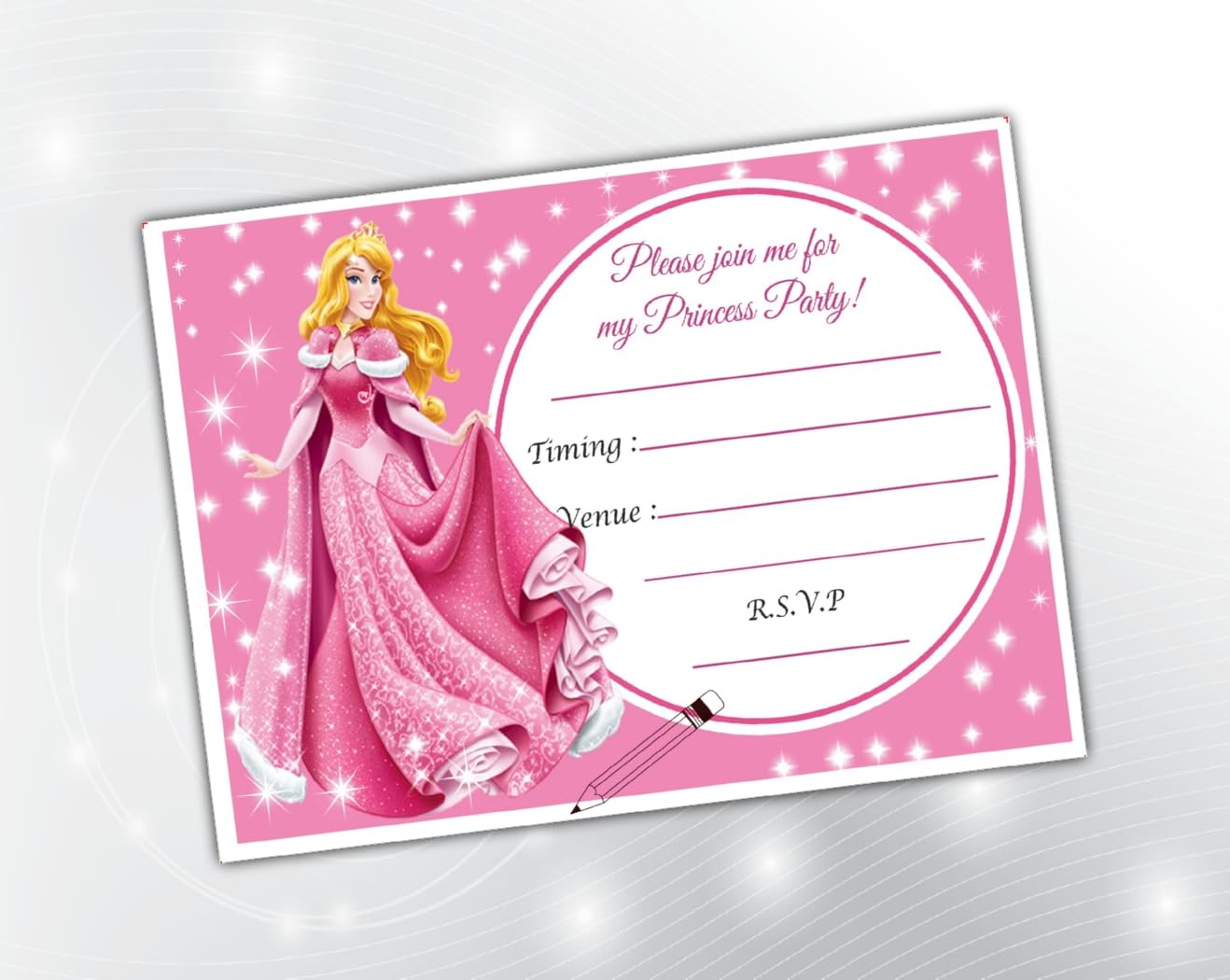 Princess Themed Birthday Invitation