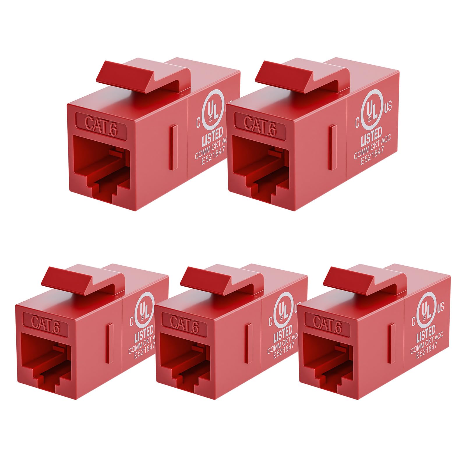 Snapklik.com : UL-Listed CAT6 Keystone Coupler 5-Pack, Ethernet Coupler ...