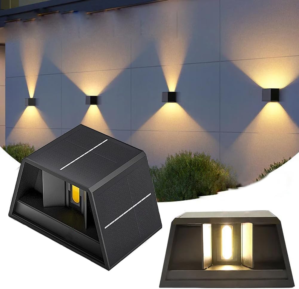 VESCAZME Solar Outdoor Sconce Light with Adjustable Beam, Up Down ...
