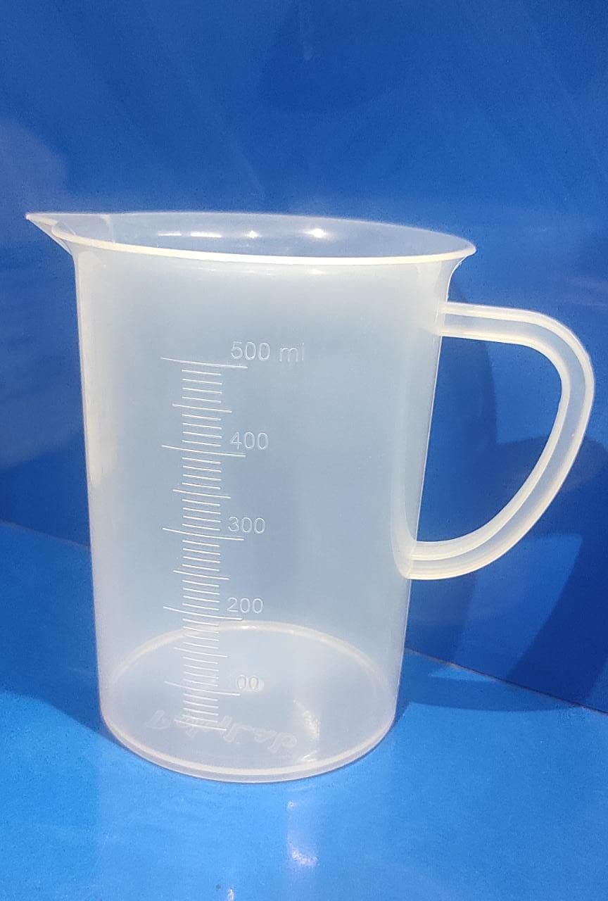 Buy LABOGENS Plastic Measuring Jug/Jar/Cup with Handle 500ML (Pack of 2 ...