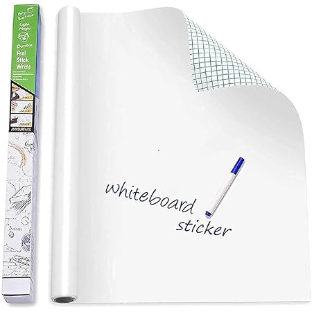 Kassa Large Whiteboard Wall Sticker Roll - 17.3" x 78” (6.5 Feet) - 3 ...