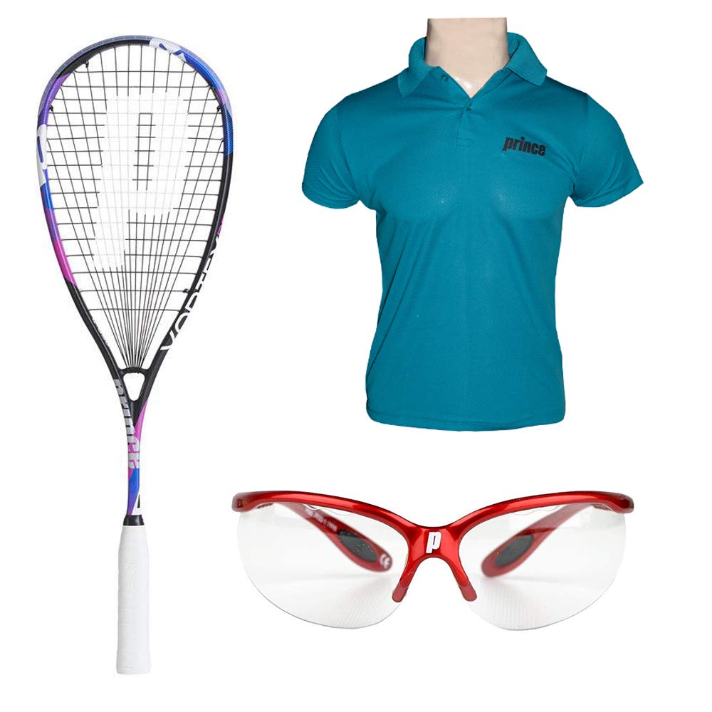 Buy PRINCE 19 SQ Vortex Pro 650 SQUASH RACKET WITH COLOR TSHIRT CYAN ...