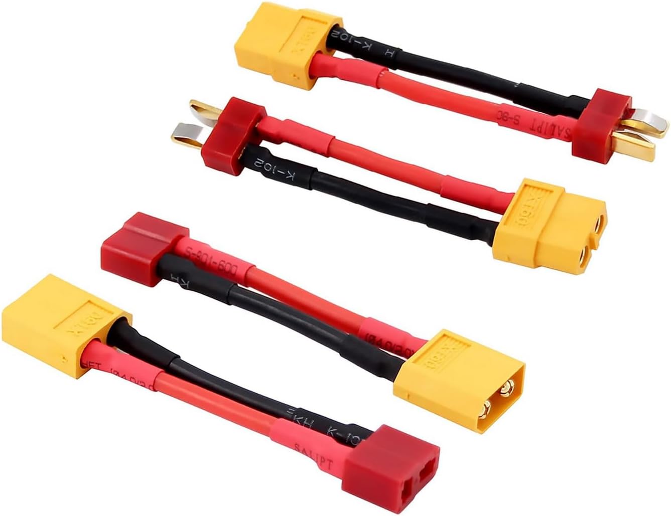 Amazon.com: Wmzjnljy 4pcs Deans T to XT60 Male Female RC Connector ...