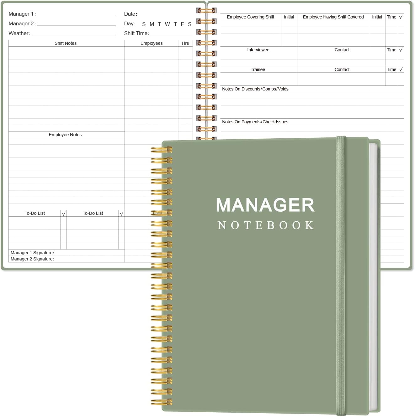 Amazon.com : Heveboik Manager Notebook - Manager's Log Book Planner ...