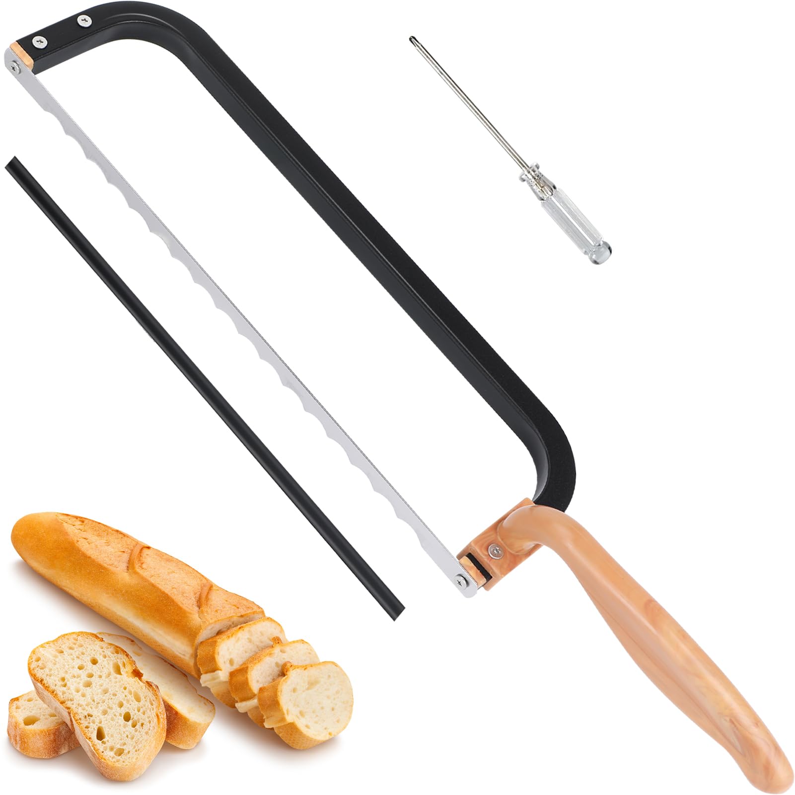 Amazon.com: Ittnim Bread Knife Handmade Bread Bow Knife 16" Serrated ...