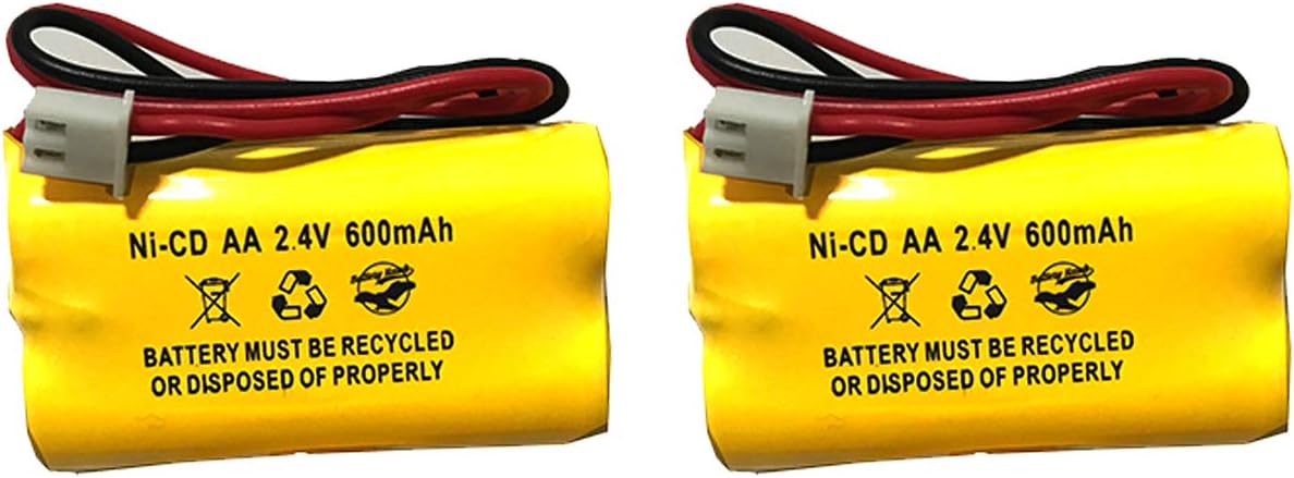 Amazon.com: elxjar (2-Pack) 2.4V 600mAh BP2-A Dual-LITE Ni-CD Battery ...