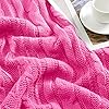 Amazon.com: Aormenzy Hot Pink Cable Knit Throw Blankets for Couch Bed ...