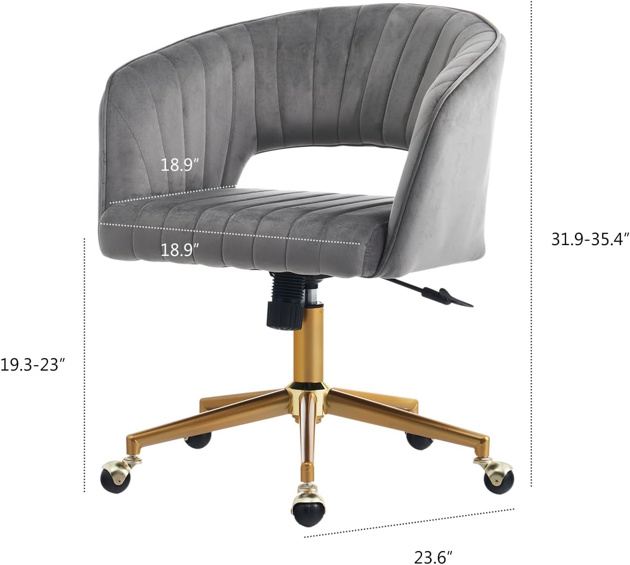 Kiztir Silla de oficina en casa de terciopelo, moderna silla giratoria ...