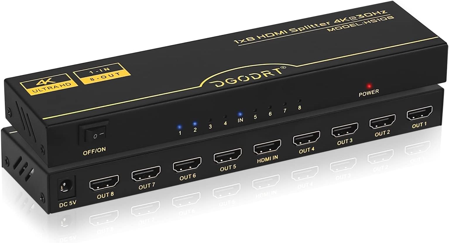 Amazon.com: HDMI Splitter 1x8, 4K HDMI Splitter 1 in 8 Out Audio Video ...